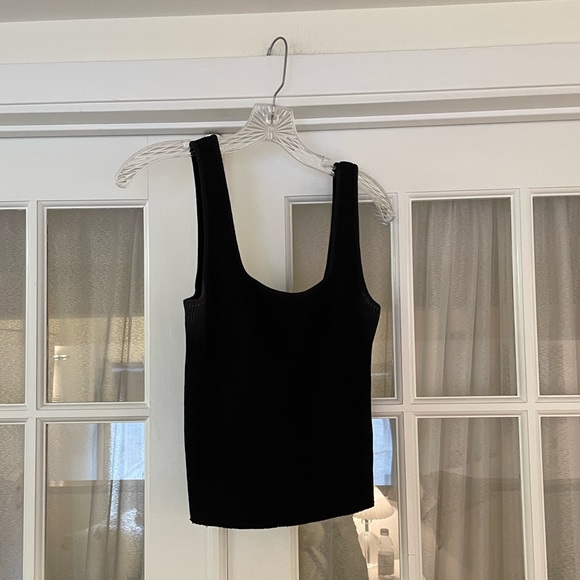 Vince | Tops | Vince Black Square Neck Ribbed Tank | Poshmark